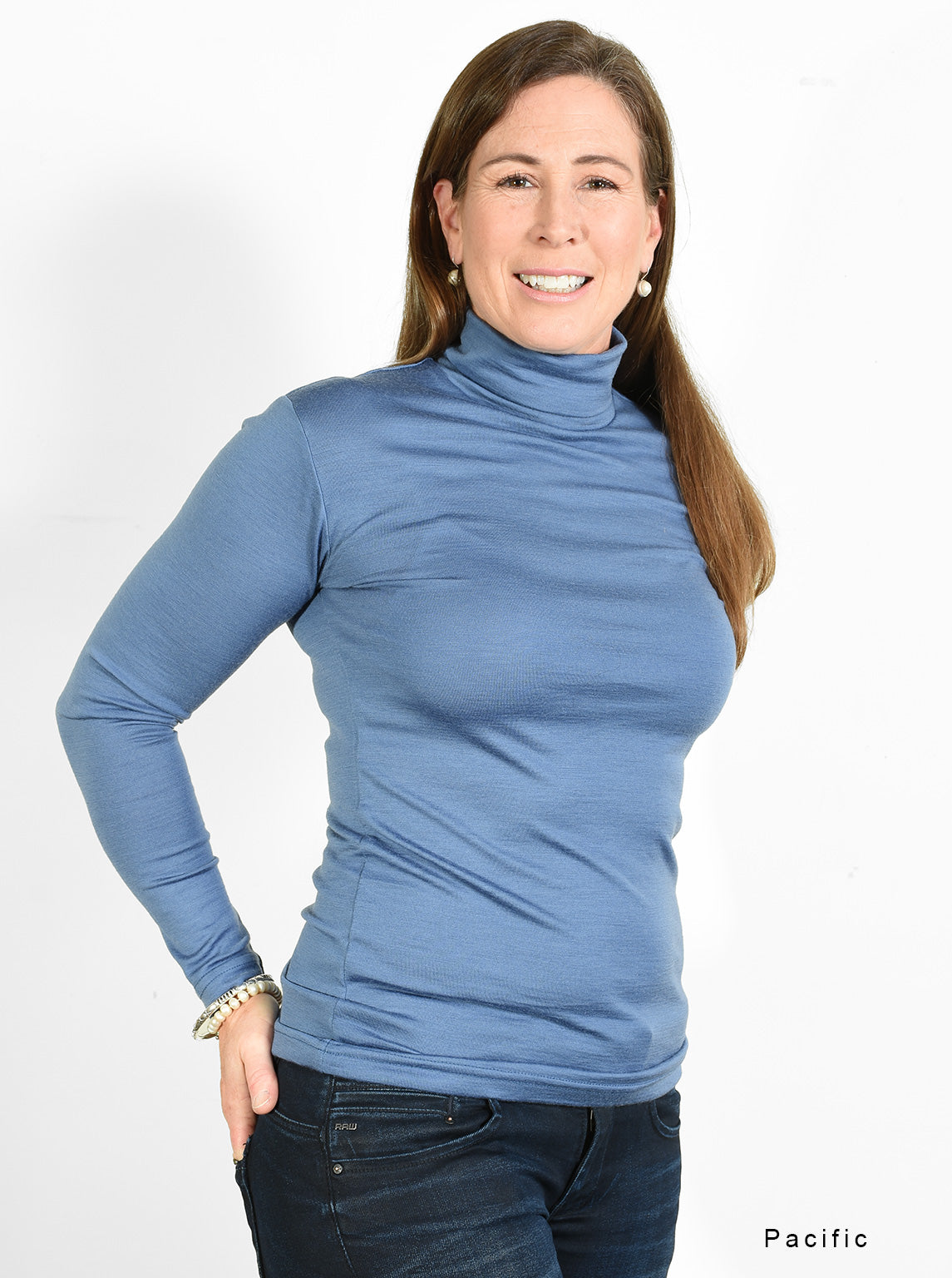 Women's Merino long sleeve poloneck